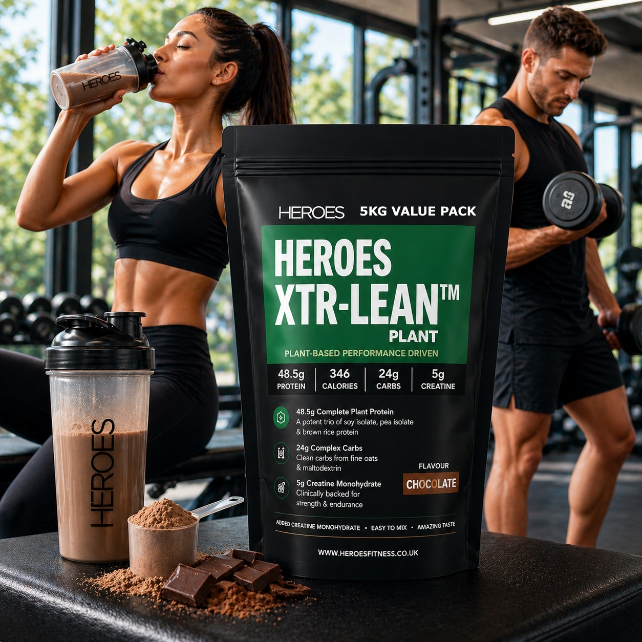 XTR-LEAN 5kg Vegan Gainer UK | Protein + Creatine | Heroes