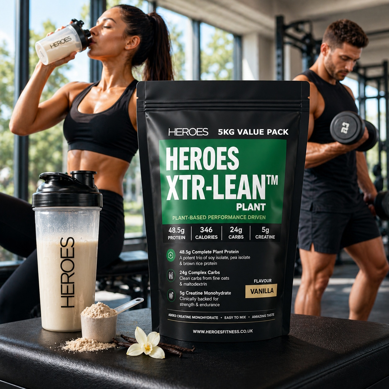 XTR-LEAN 5kg Vegan Gainer UK | Protein + Creatine | Heroes
